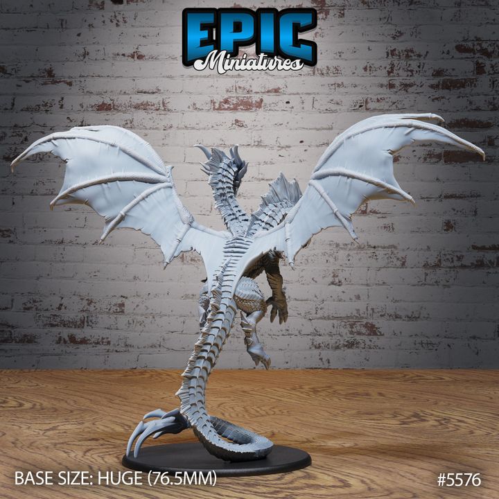 3D Printable Two Headed Dragon Flying / Legendary Drake / Mountain ...