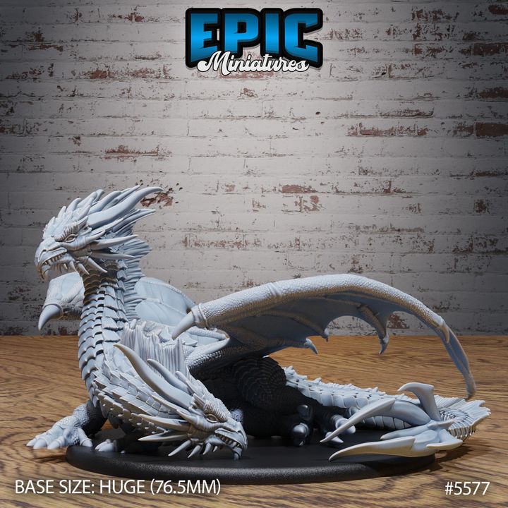 3D Printable Two Headed Dragon Rest / Legendary Drake / Mountain ...