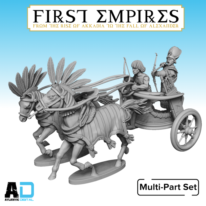 3D Printable Egyptian Pharaoh on Chariot by Wargames Atlantic