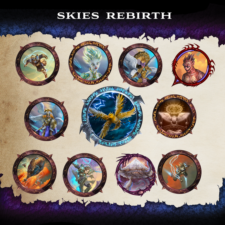 3D Printable Skies Rebirth Tokens by Dillon Olney