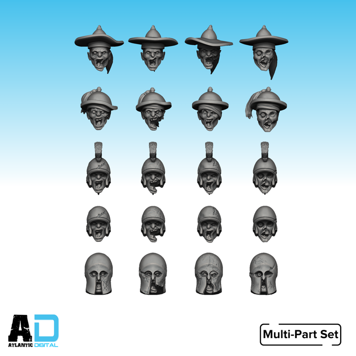 3D Printable Zombies Head Pack by Wargames Atlantic
