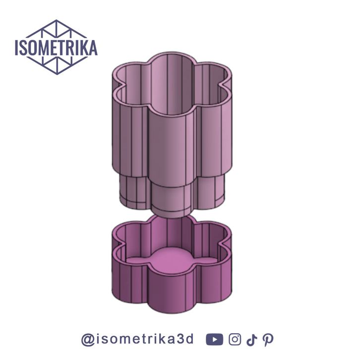 3D Printable Two-Tiered Flowerpot planter by Naomi Rodas