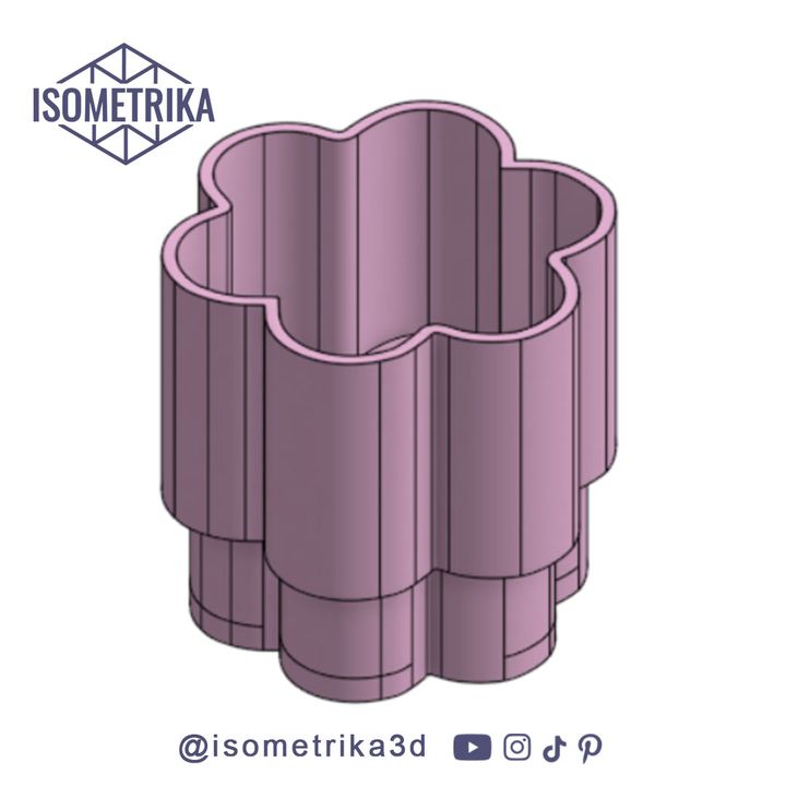 3D Printable Two-Tiered Flowerpot planter by Naomi Rodas