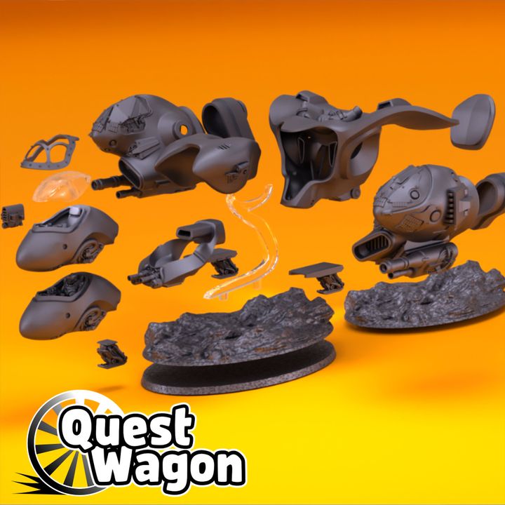 3D Printable Attack Ship by QuestWagon
