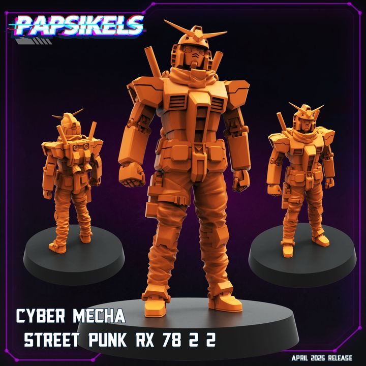 3D Printable CYBER MECHA STREET PUNK RX 78 2 2 by PAPSIKELS MINIATURES