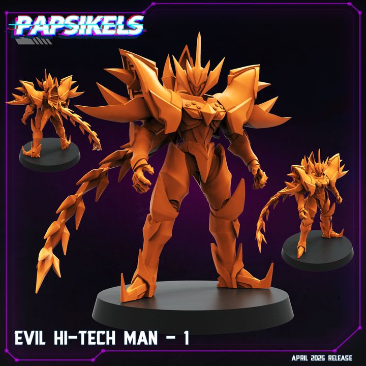 3D Printable EVIL HI TECH MAN by PAPSIKELS MINIATURES