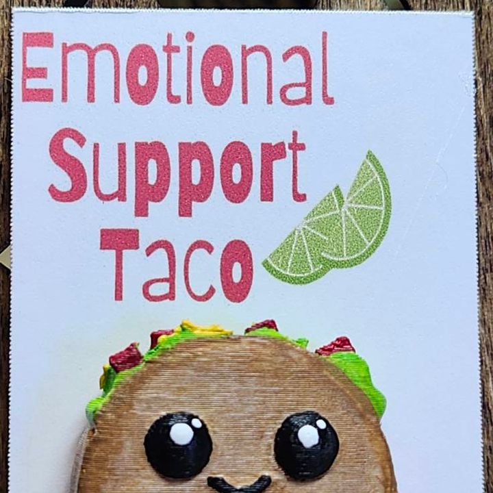 3D Printable Happy Taco Clicky Fidget and Keychain by Tiffany Drewry