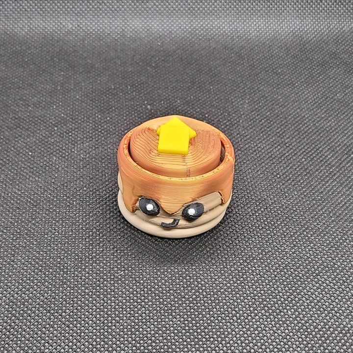 3D Printable Happy Pancakes Clicker Fidget and Keychain by Jambaby Designs