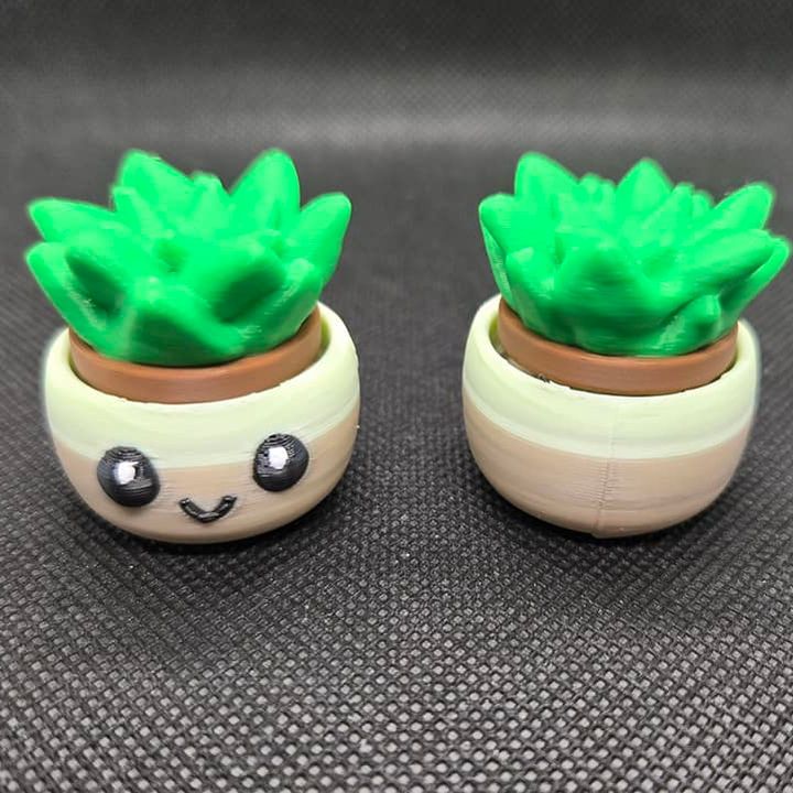3D Printable Happy Succulent Plant Clicky Fidget and Keychain by ...