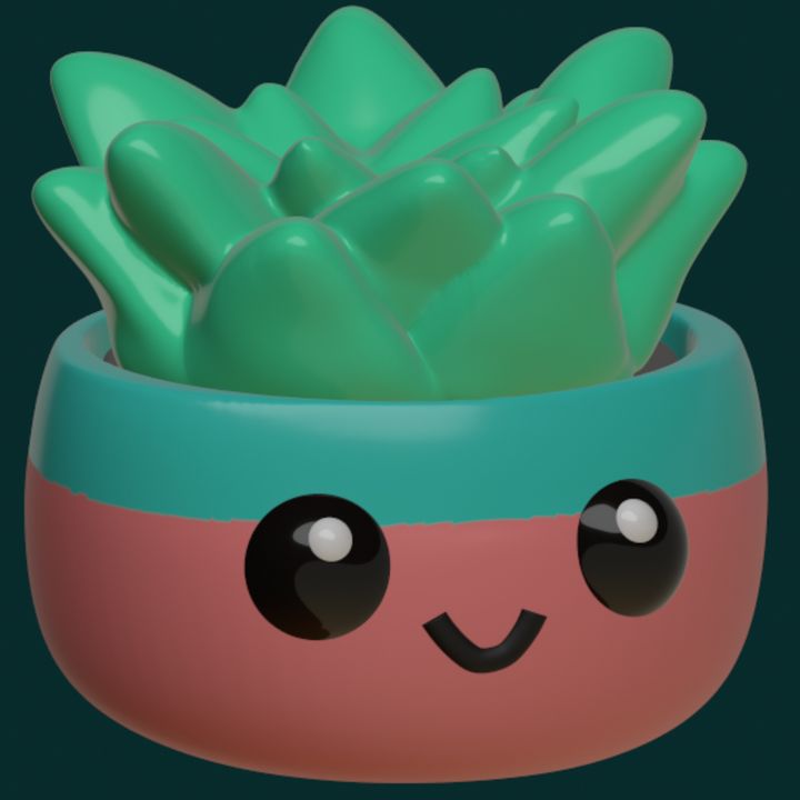 3D Printable Happy Succulent Plant Clicky Fidget and Keychain by ...