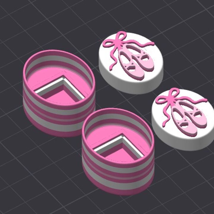 3D Printable Ballet Shoes Clicky Fidget and Keychain by Jambaby Designs