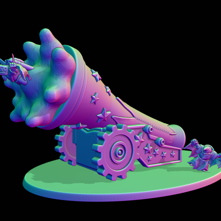 3D Printable Goblin Circus Doom Cannon by Sudo