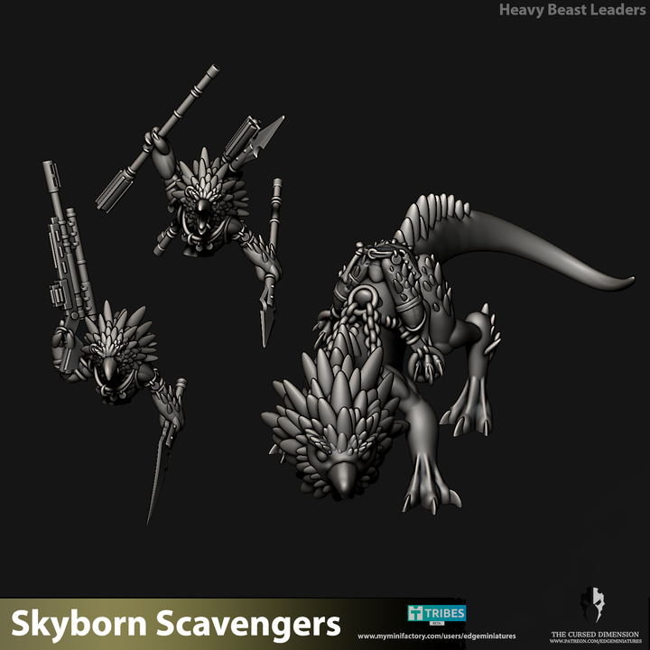 3D Printable Leaders with Heavy Beast Mounts - Skyborn Scavengers ...