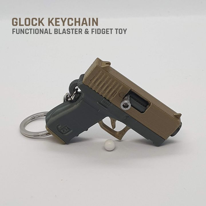 3D Printable Glock Keychain — Functional Blaster Toy by Jaatinen3D