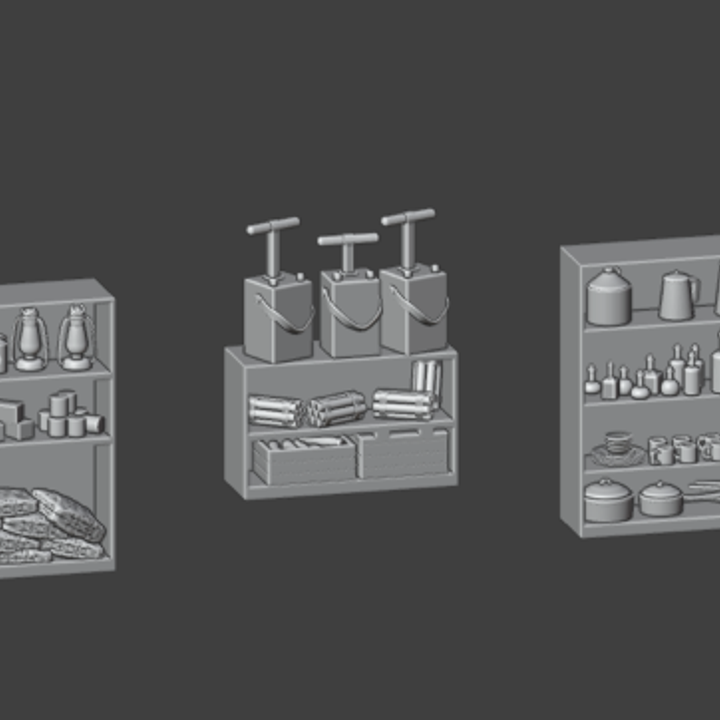 3D Printable Wild West 28mm Scale General Store Shelves STL | 3D ...
