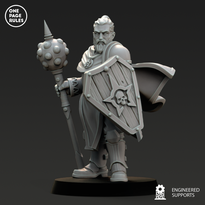 3D Printable Quest - Human Cleric by One Page Rules