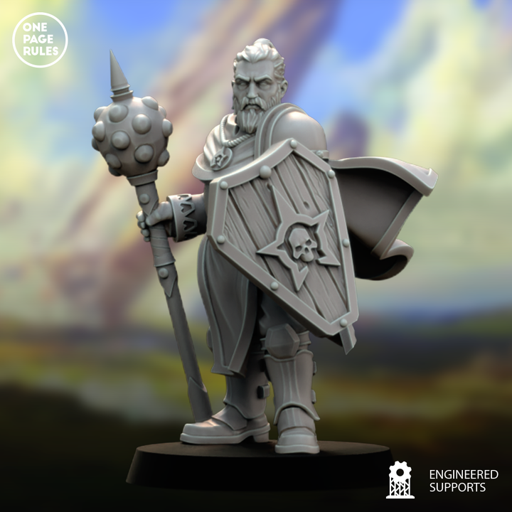 3D Printable Quest - Human Cleric by One Page Rules