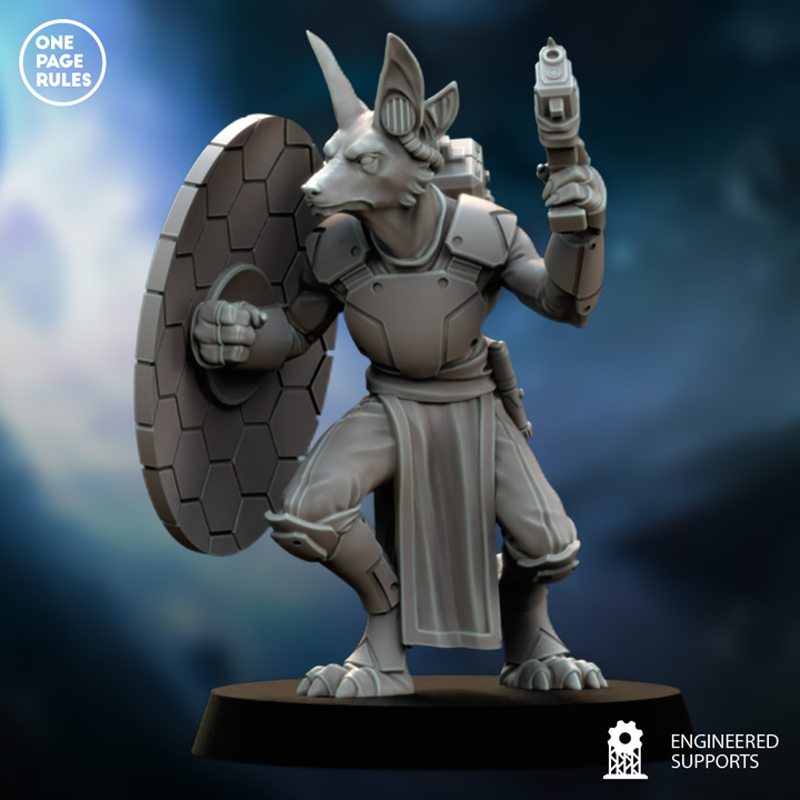 3D Printable Star Quest - Jackal Guardian by One Page Rules
