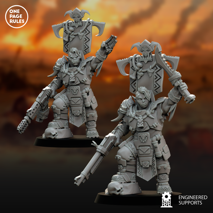 3D Printable Veteran Leader - Orc Marauders by One Page Rules