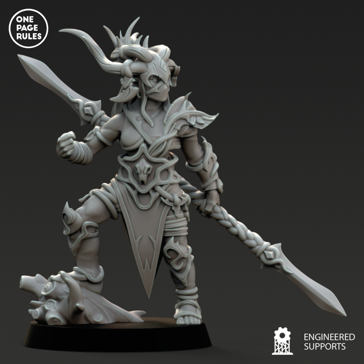 3D Printable Glade Leader (War Master) - Wood Elves by One Page Rules