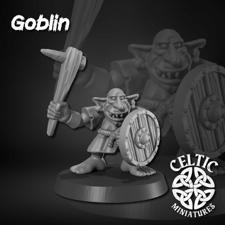 3D Printable Goblins with hand weapons by Celtic Miniatures