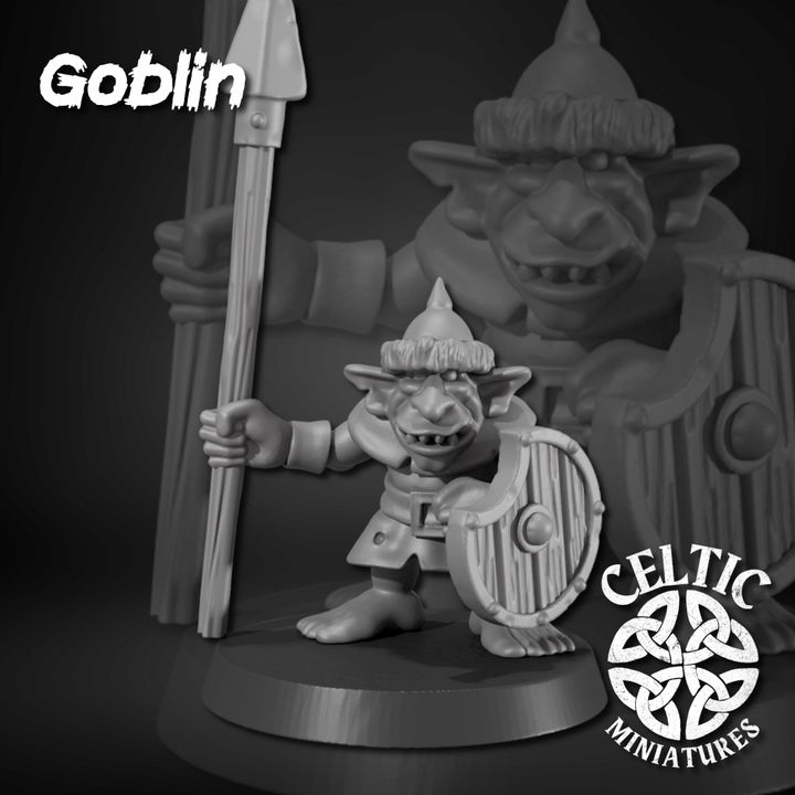 3D Printable Goblins with spears by Celtic Miniatures