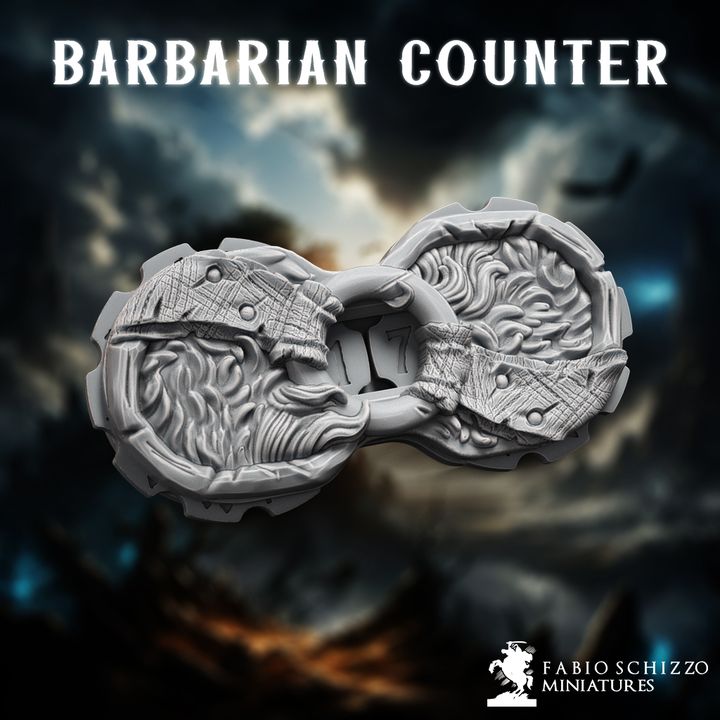 3D Printable Barbarian Life Counter by Fabio Rizzo