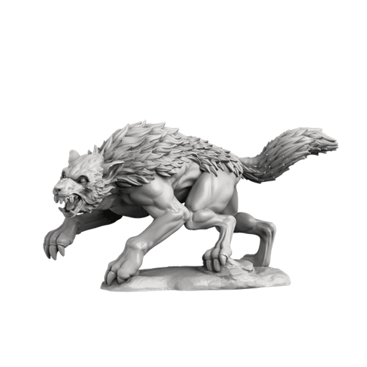 3D Printable Feral Wolf by Next Level Miniatures