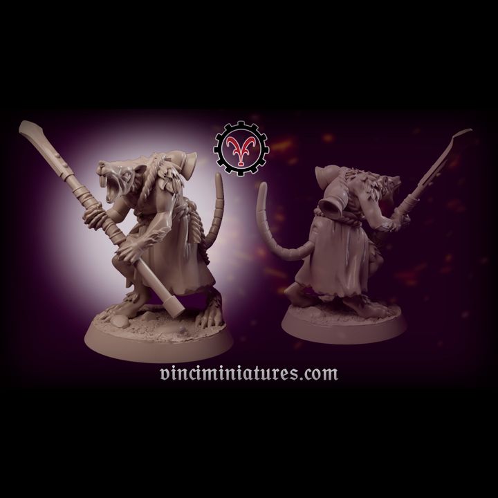 3D Printable MONK RATMEN SET 1 by vinciminiatures