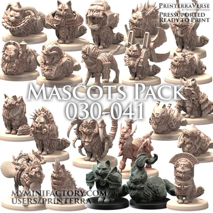 3D Printable Mascot Pack 3 by Printerra Studios