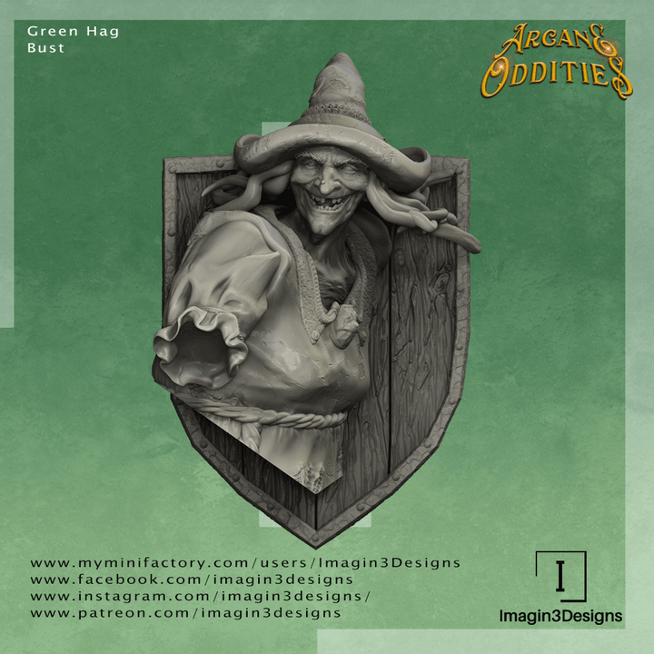 3D Printable Green Hag Bust by Imagin3Designs