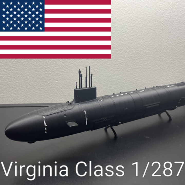3D Printable Virginia Class Submarine 1/287 (FOR DISPLAY) / Military ...