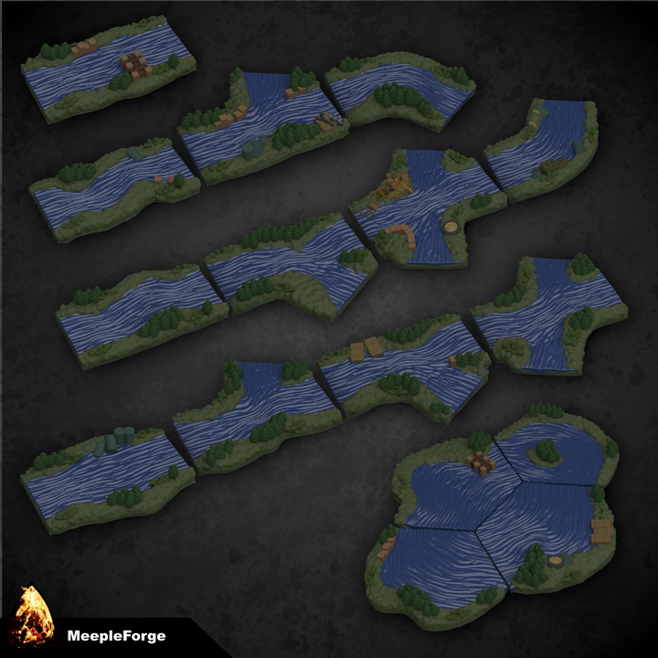 3D Printable Rivers, Ponds and Lakes in Temperate Climate compatible ...