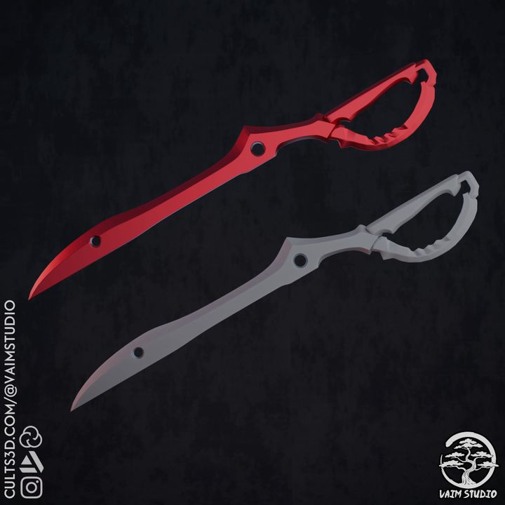 3D Printable Free STL Ryuko Matoi Scissor Blade by Vaim