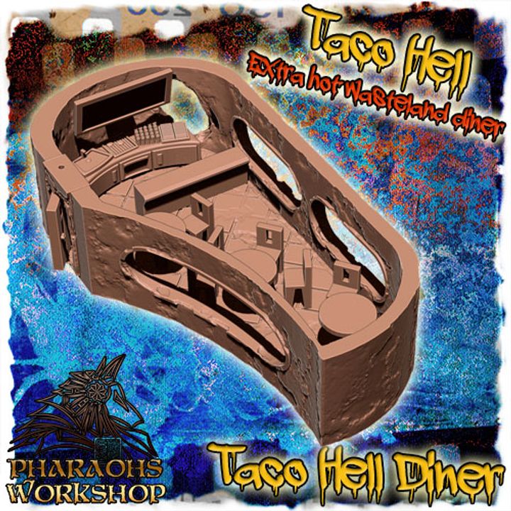 3D Printable Taco Hell Wasteland Diner - Full project (commercial license) by Pharaoh's Workshop