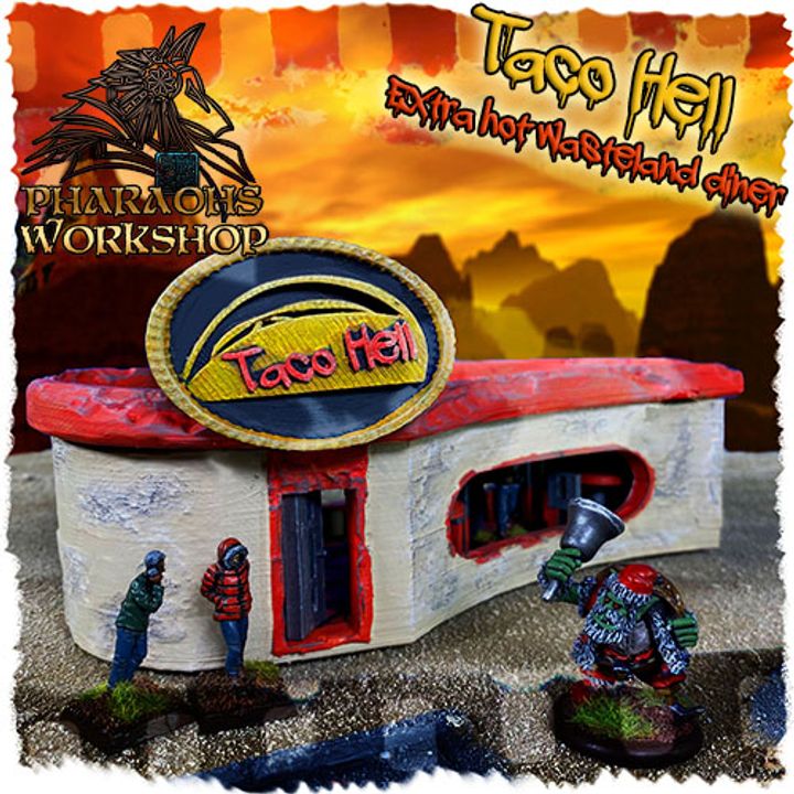 3D Printable Taco Hell Wasteland Diner - Full project (commercial license) by Pharaoh's Workshop