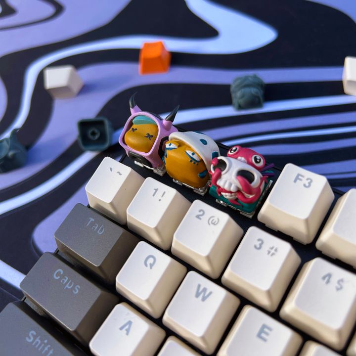 3D Printable Art Toy Keycaps by SuperPrints