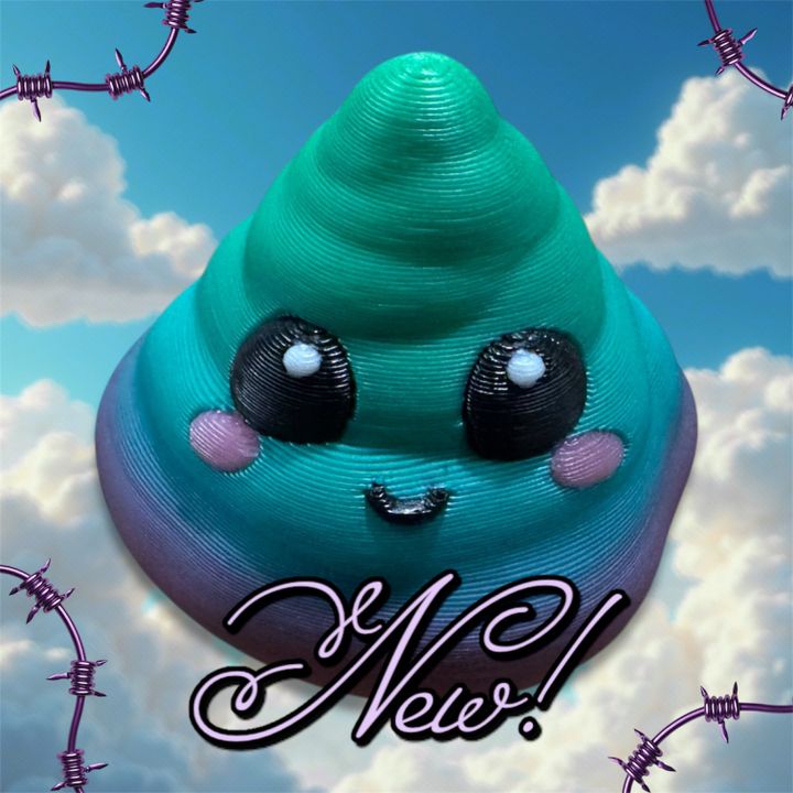 3D Printable Poop Clicker Fidget and Keychain by Jambaby Designs