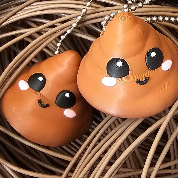 3D Printable Poop Clicker Fidget and Keychain by Jambaby Designs