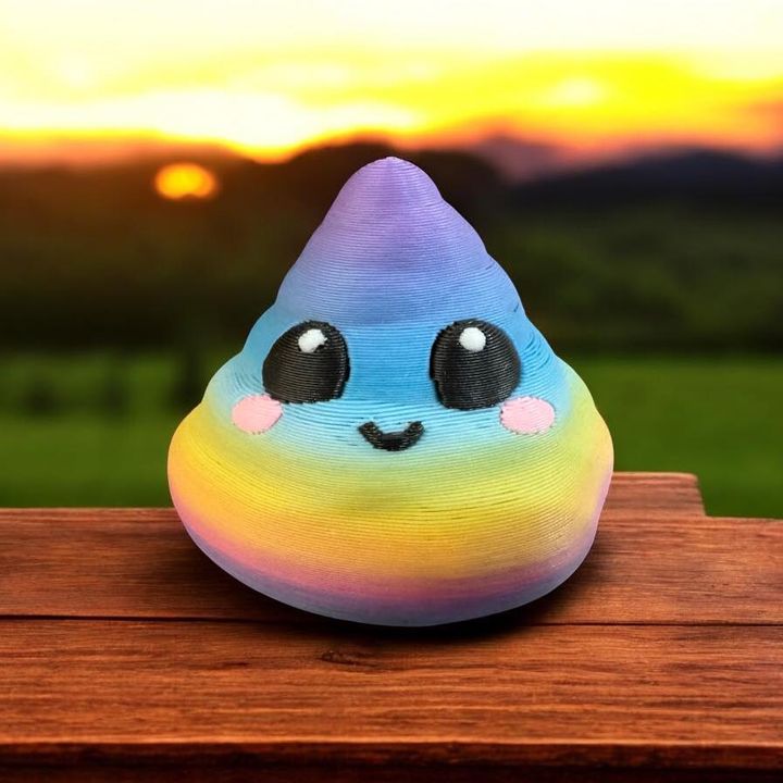 3D Printable Poop Clicker Fidget and Keychain by Jambaby Designs