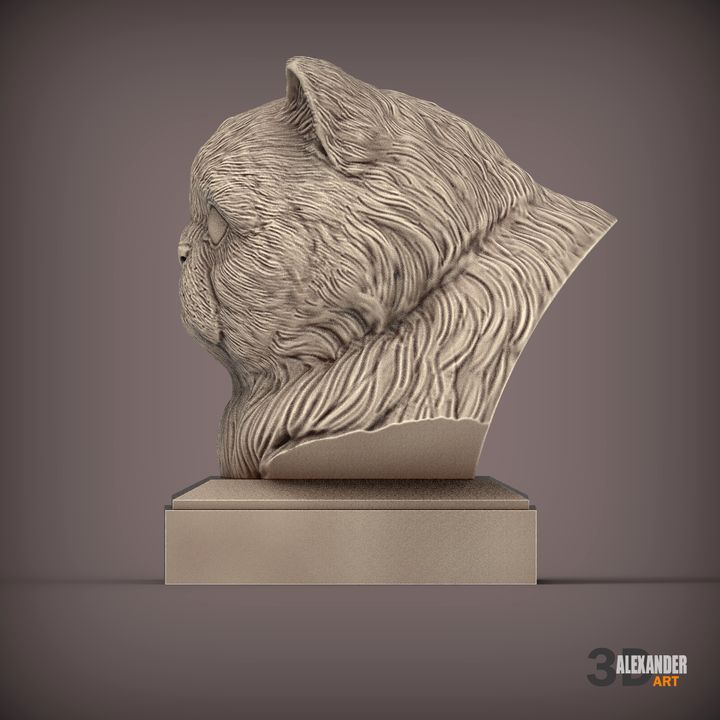 3D Printable Persian cat bust by Alexander3dart