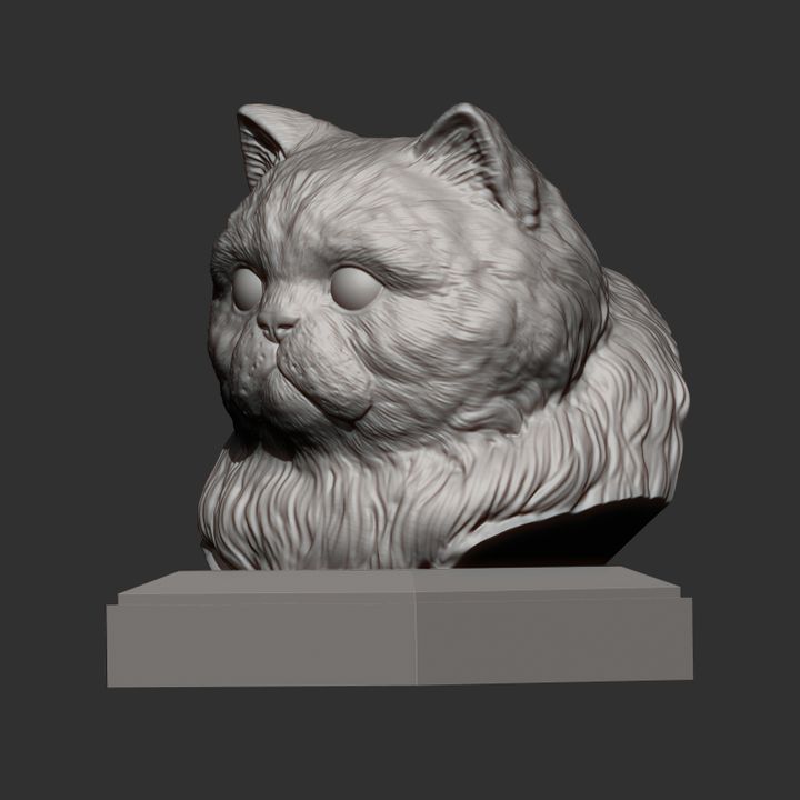 3D Printable Persian cat bust by Alexander3dart