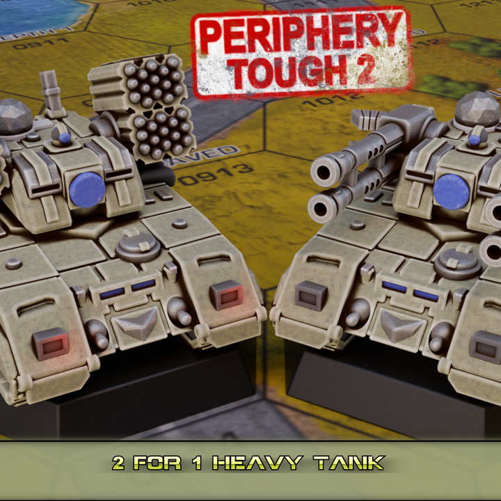 3D Printable Periphery Tough: 2 for 1 Heavy Tank by tinnut