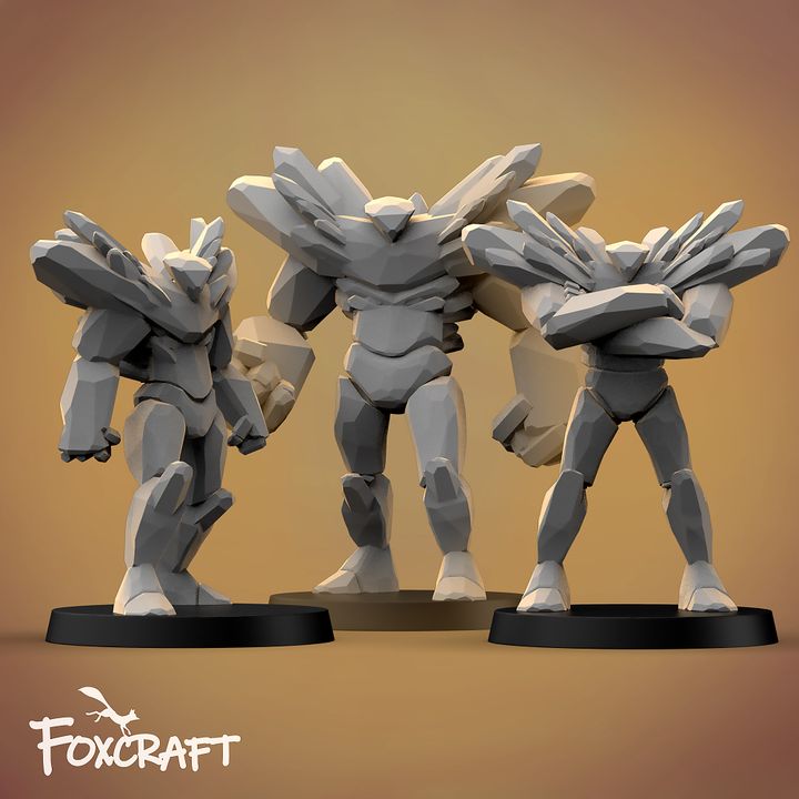 3D Printable Crystal Elementals by FoxCraft Creations