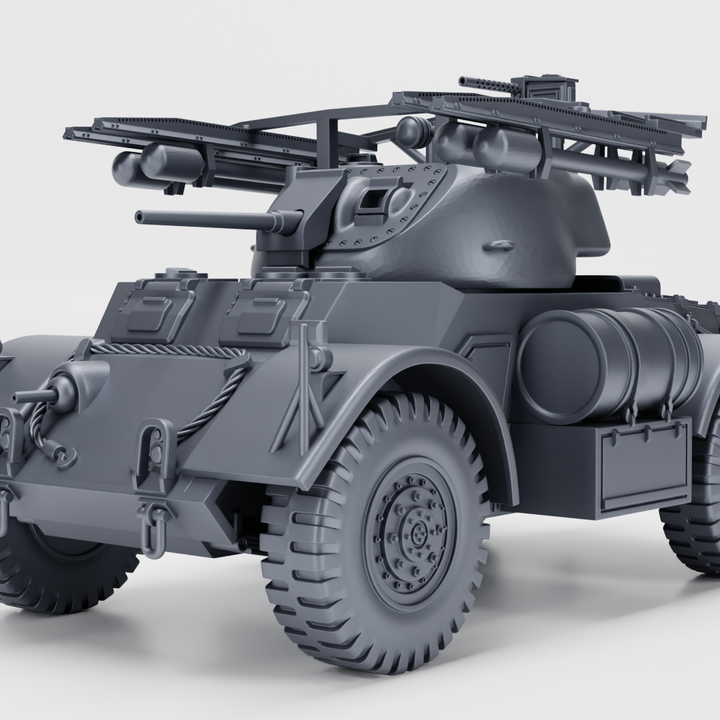 3D Printable Staghound Tulip RL Armored Car (UK+US, WW2) by Wargame3d