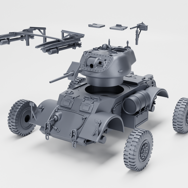 3D Printable Staghound Tulip RL Armored Car (UK+US, WW2) by Wargame3d