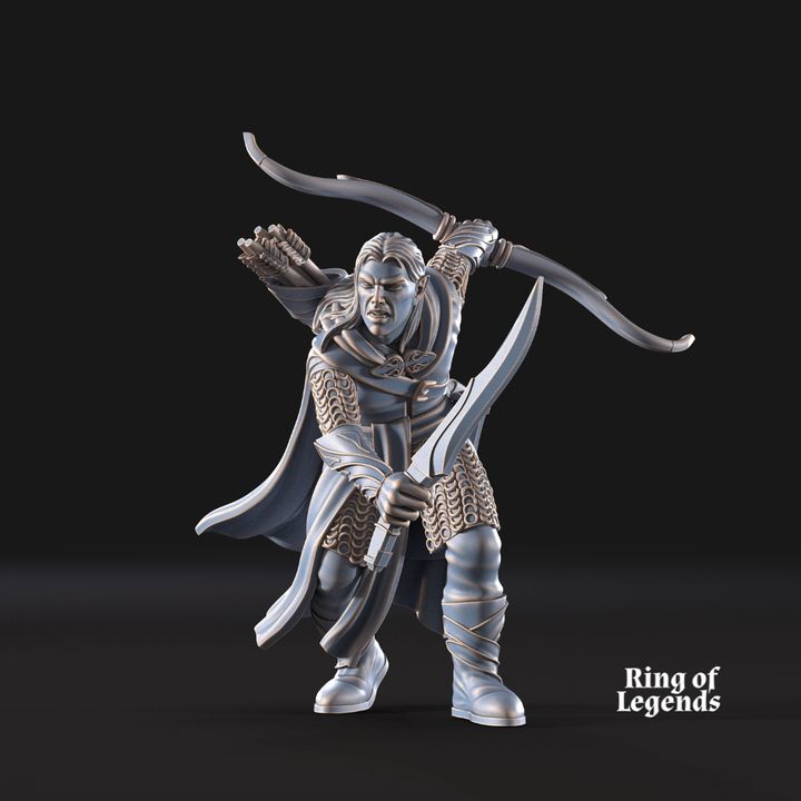3D Printable Forest guardian captain bow & sword | Galanthir Elves ...