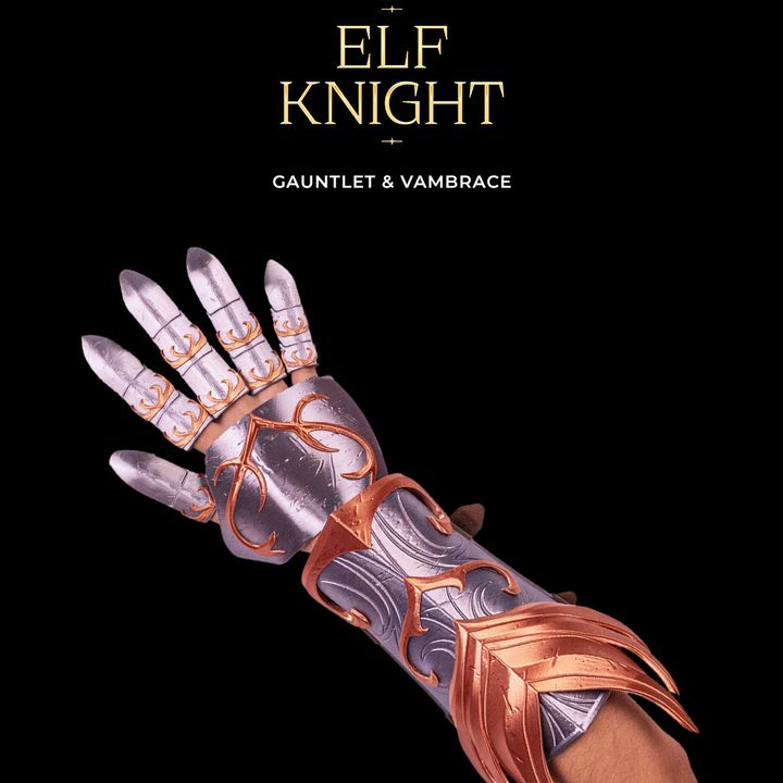 3D Printable Elf Knight Gauntlet & Vambrace by Stlflix