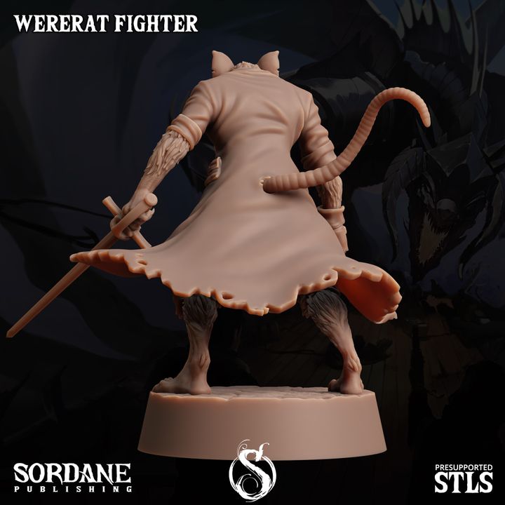 3D Printable Wererat Fighter by Sordane Publishing
