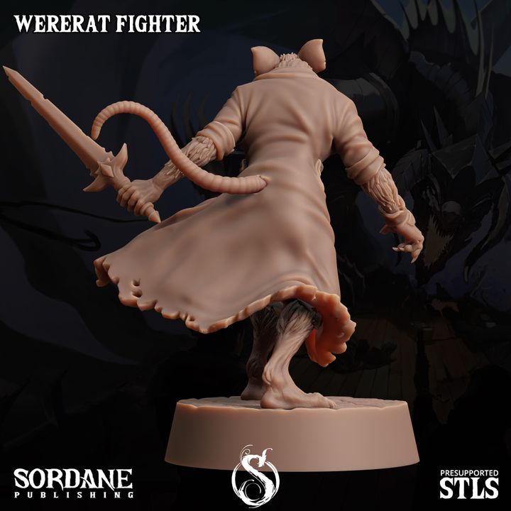 3D Printable Wererat Fighter by Sordane Publishing